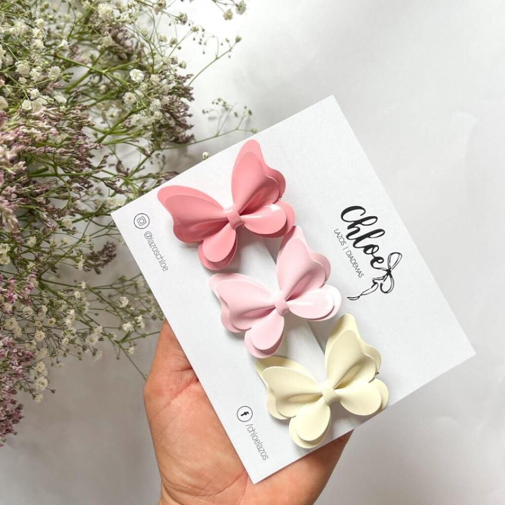 Pack 3 Lazos Mariposa Charol – Chloe Lazos | Diademas